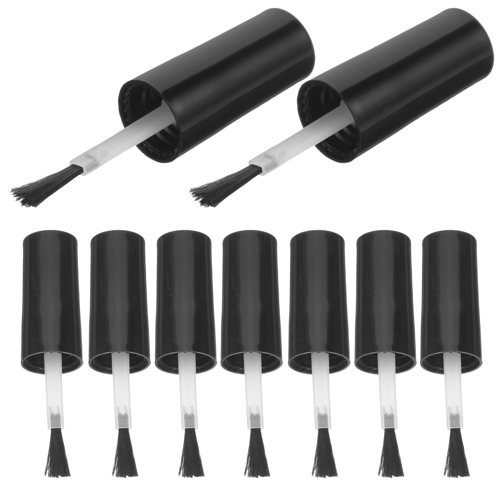 10pcs Replacement Nail Polish Brush Cap Set Portable Liquid Applicator ...