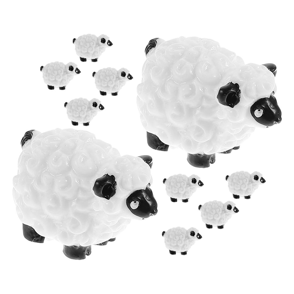 10pcs Resin Animal Figurines Mini Resin Sheep Figure Garden Moss ...