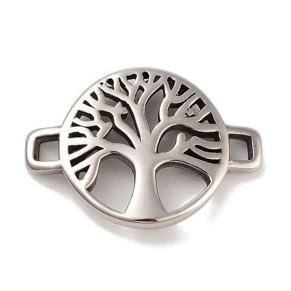 10pcs Resistant 304 Stainless Steel Tree of Life Links for Leather Cord ...