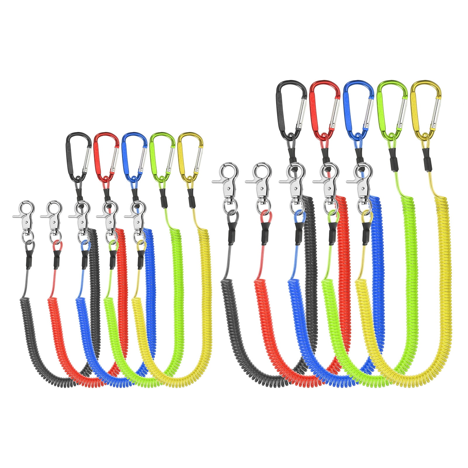 10pcs Retractable Spring Coil Straps, 4" 6" Spiral Lanyard Cord with ...