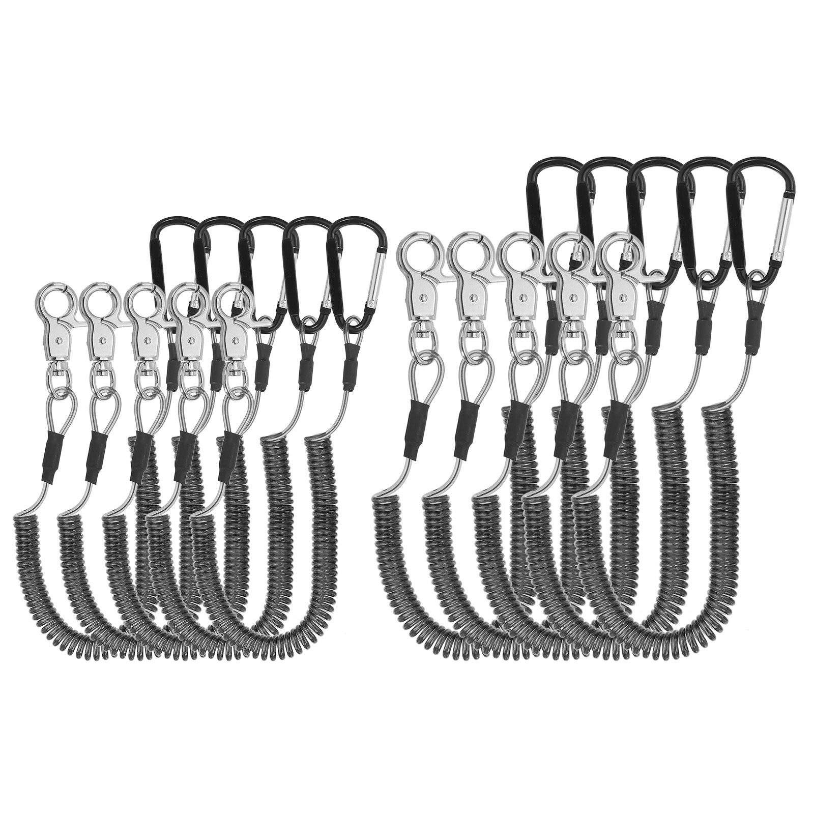 10pcs Retractable Spring Coil Straps, 4" 6" Spiral Lanyard Cord with ...