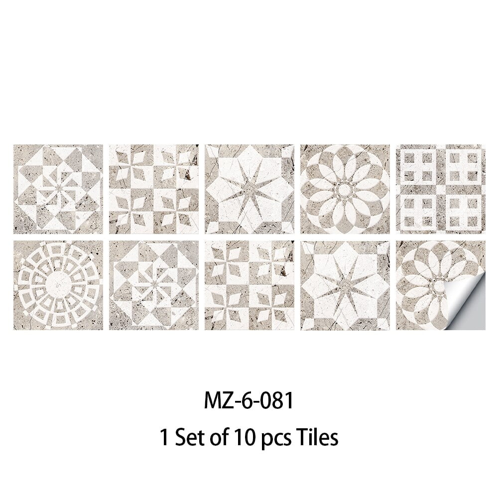 10pcs Retro Pattern Matte Surface Tiles Sticker Transfers Covers for ...