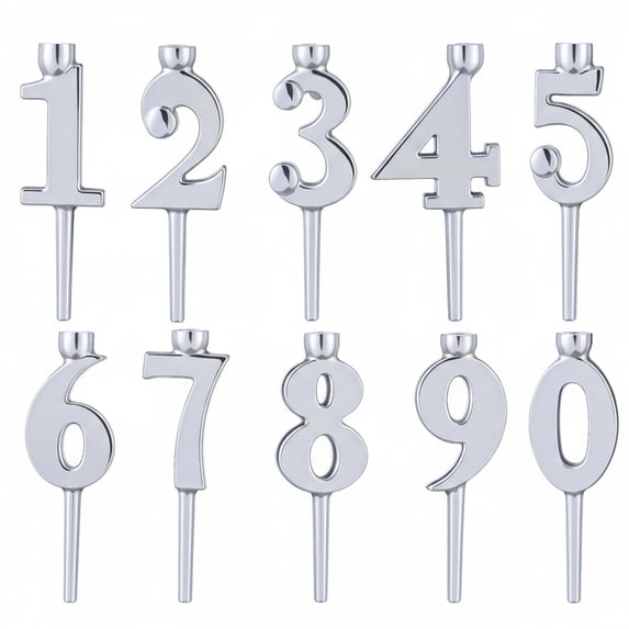 10pcs Reusable Numeral Birthday Candle Holder, 0-9 Plastic Number ...