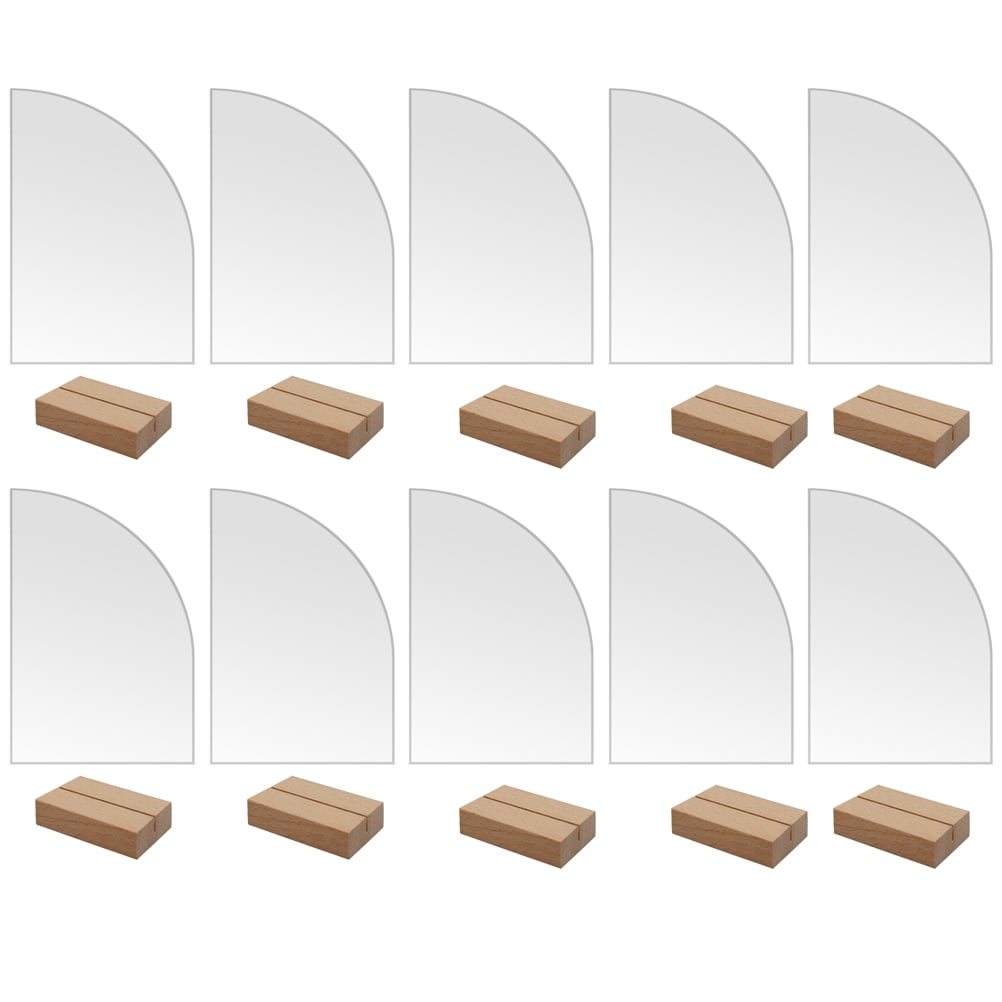 WRITWAA Reusable Acrylic Table Place Cards with Wooden Stands for ...