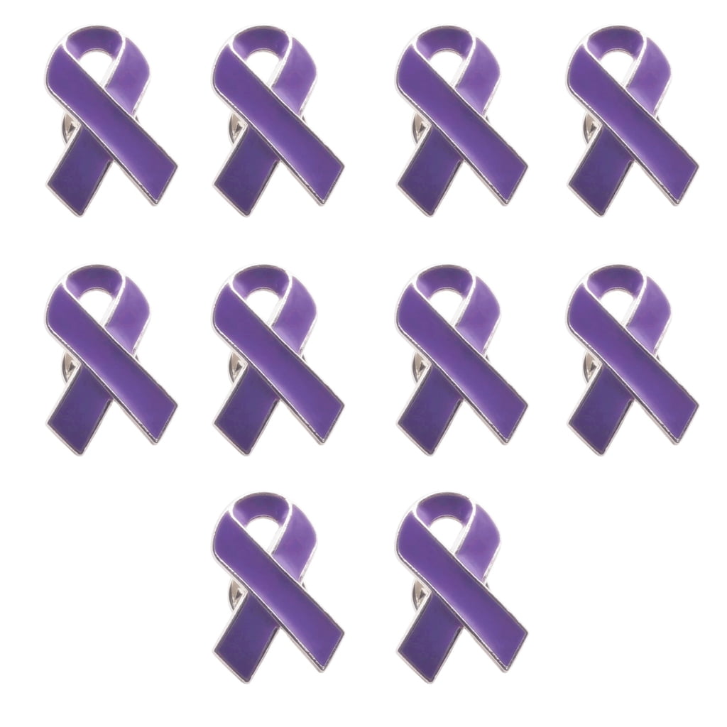 10pcs Ribbon Brooches Badge Breast Cancers Health Care Pin Women Public ...