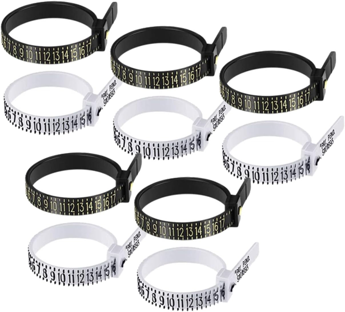 10pcs Ring Circumference Measurement Finger Gauge Ring Finger Sizer ...