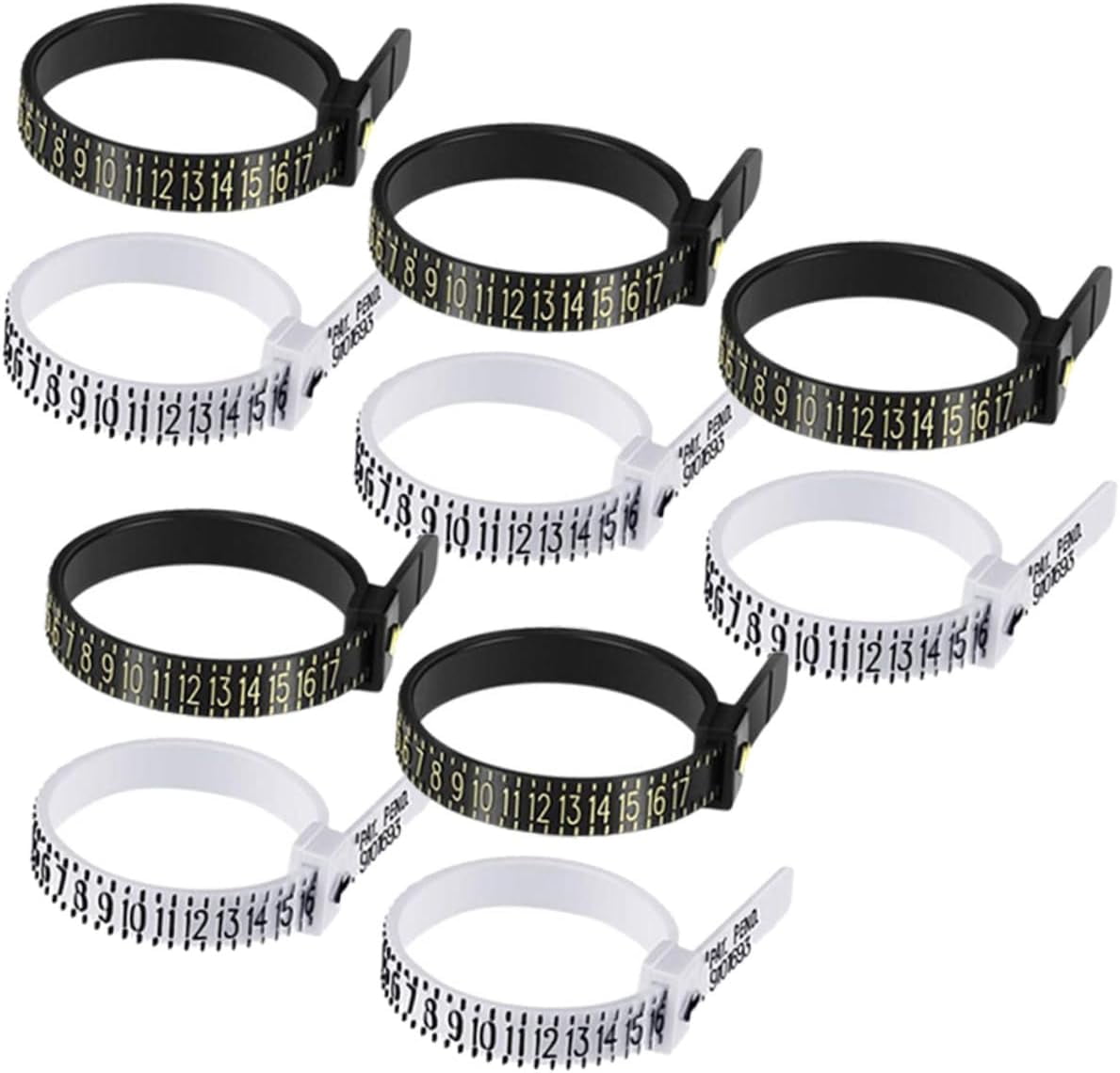 10pcs Ring Circumference Measurement Rings Finger Ring Measuring Supply ...