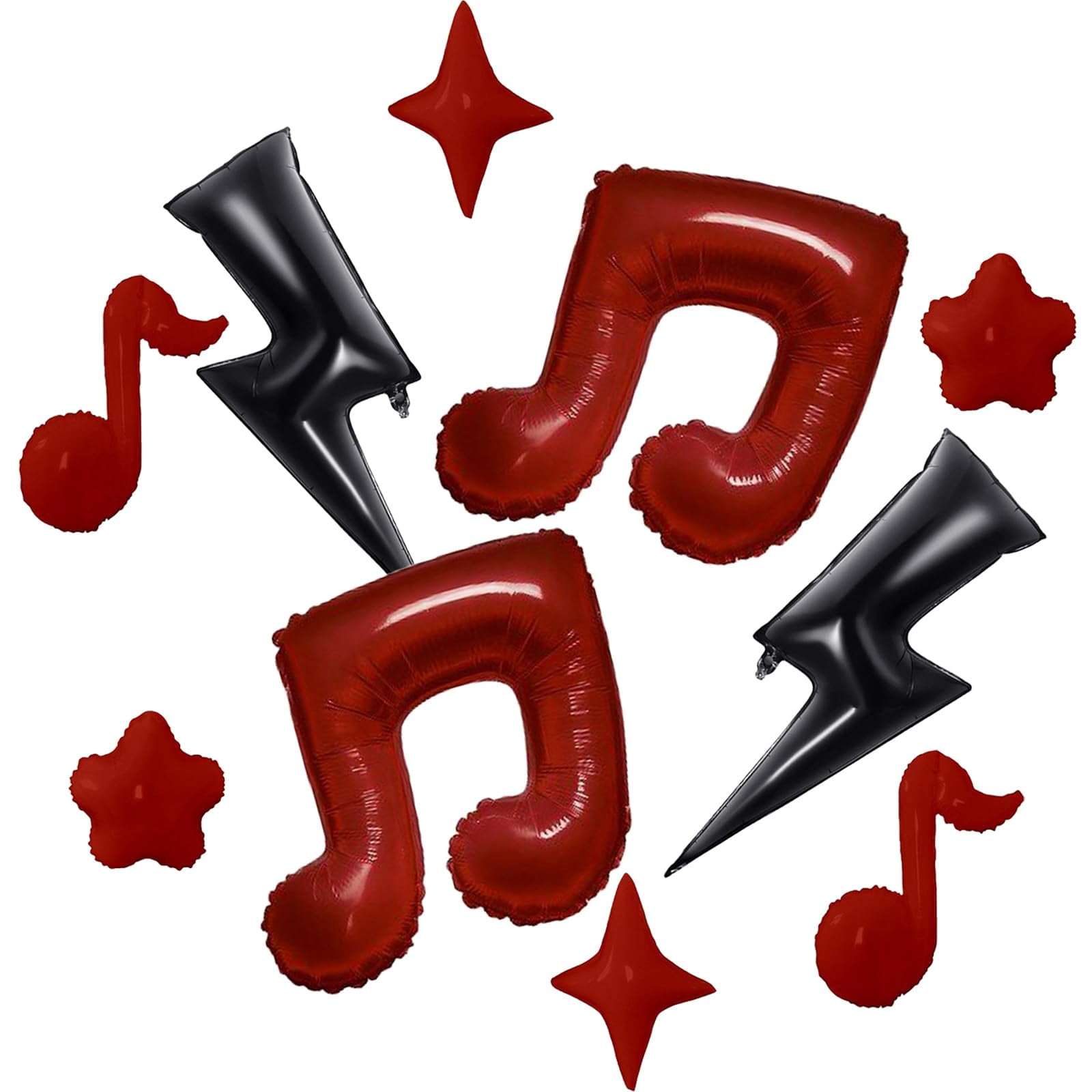 10pcs Rock and Roll KEF16 Balloons Funk Balloons Red Music Note ...