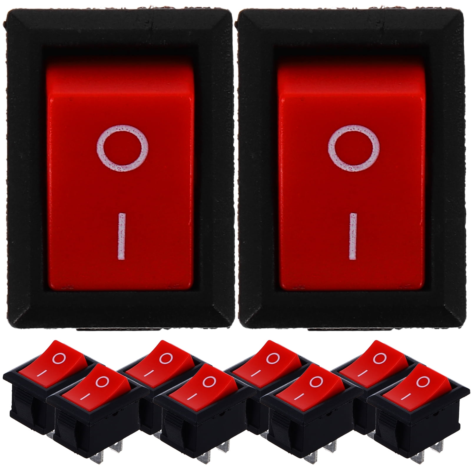 Hytrove Electric Switch On Off Red Plastic 10Pcs 0.94X0.91X0.59In ...