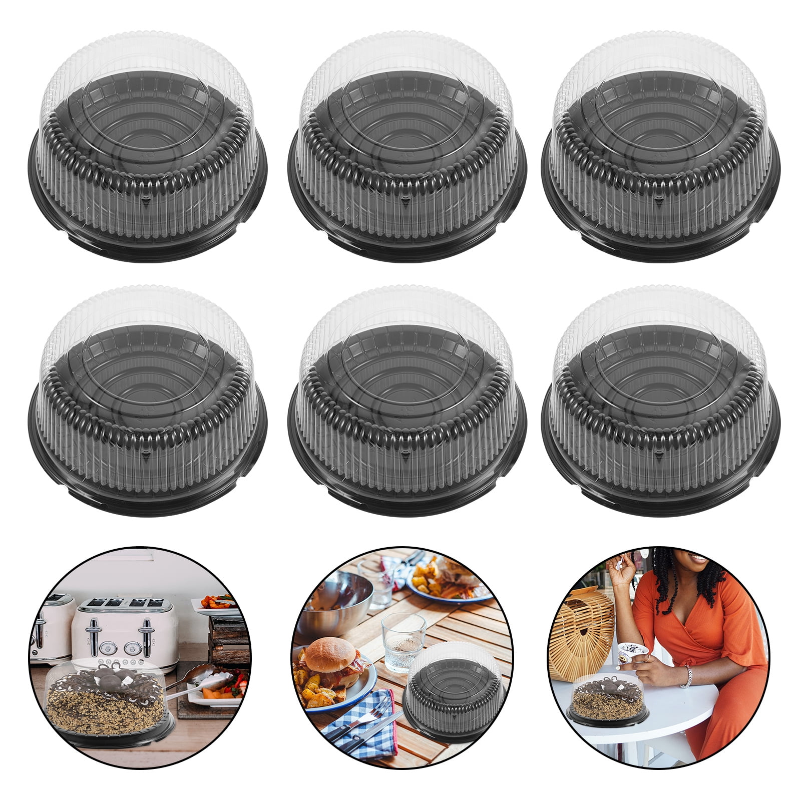 Moluckfu Round Cake Container Black 10Pcs 9.4X9.4X3.5In - Walmart.com