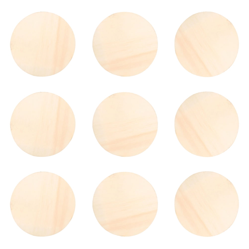 10pcs Round Cutouts Round Wood Graffiti Slices Natural Round Cutouts ...