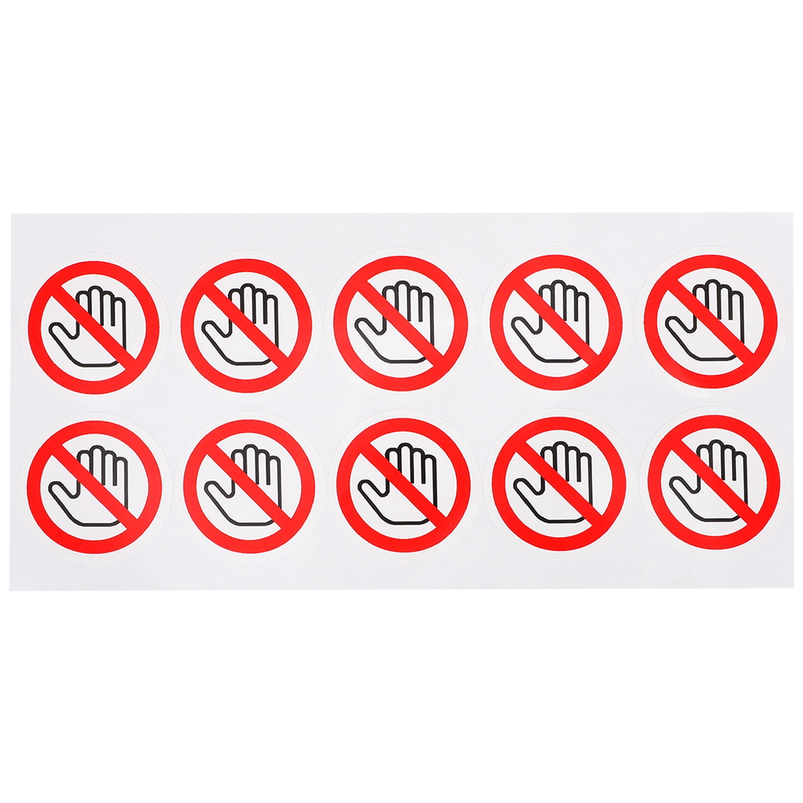 10pcs Round Instrument No Touch Sign Do Not Touch Sticker Self Adhesive ...