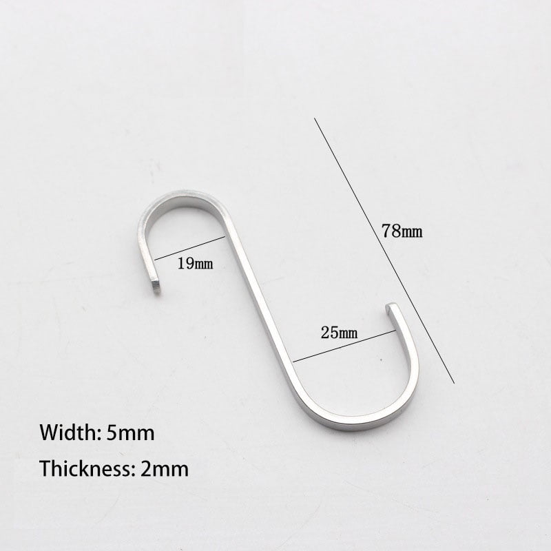10pcs S Hooks Metal S Shape Hooks Heavy Duty 304 Stainless Steel Flat ...