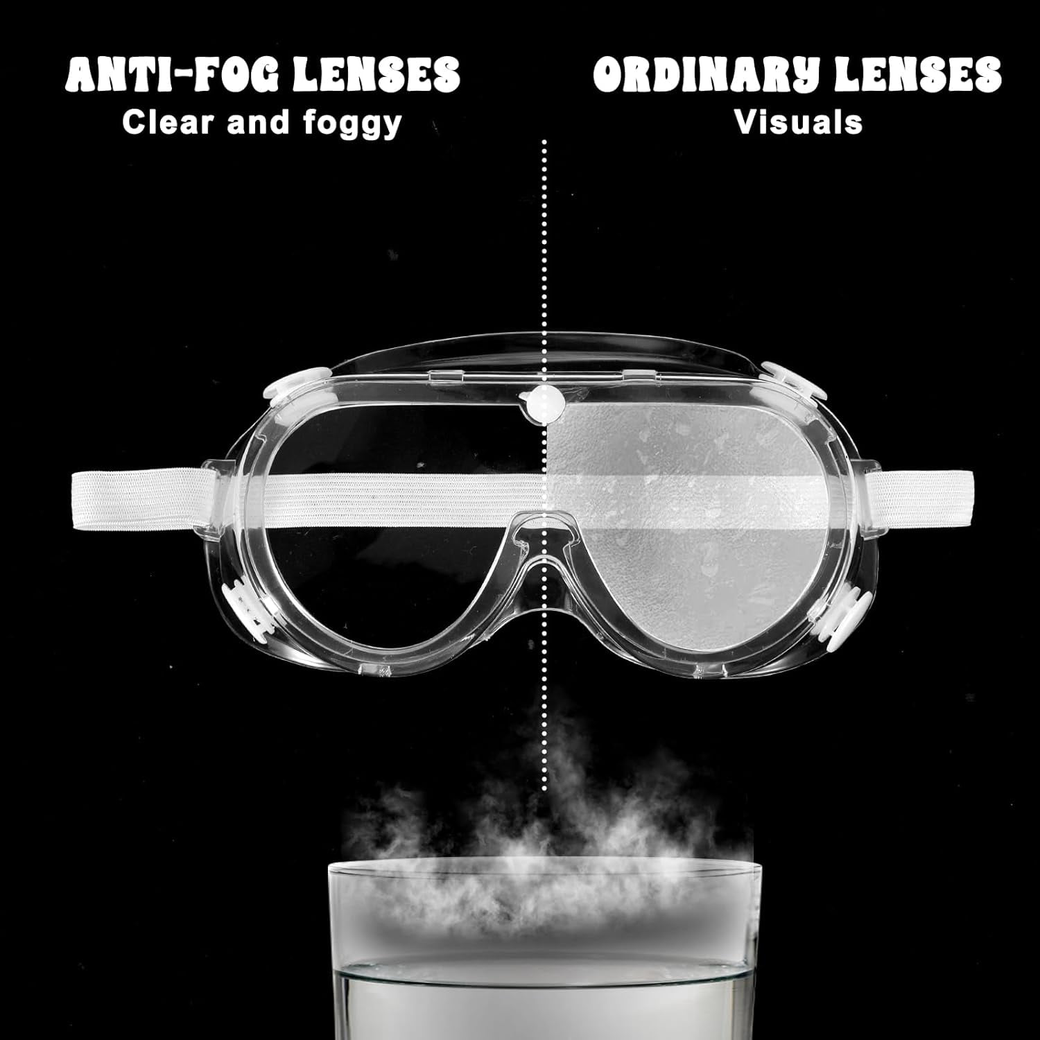 10pcs Safety Goggles Anti-Fog Protective Lab Goggles Over Glass Safety ...