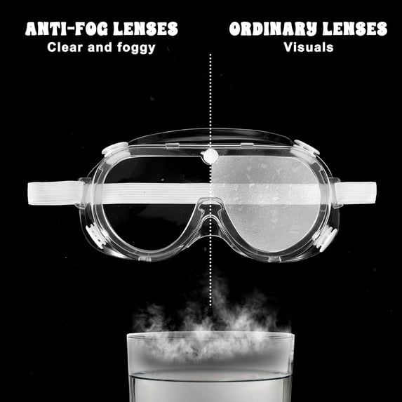 10pcs Safety Goggles Anti-Fog Protective Lab Goggles Over Glass Safety ...