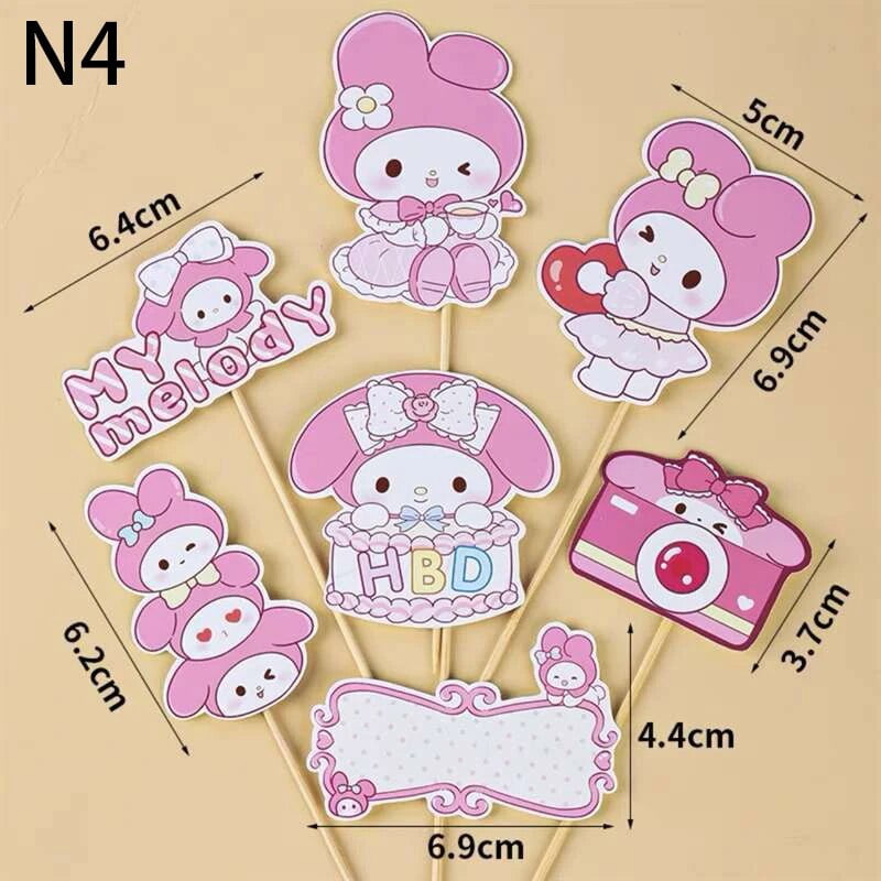 10pcs Sanrio Kuromi Cake Topper Decoration Doll Anime Kawaii Dessert ...