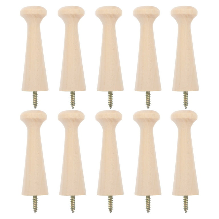 10pcs Screw In Shaker Pegs Wooden Pegs For Hanging Wall Pegs Wood Hook Peg Rack
