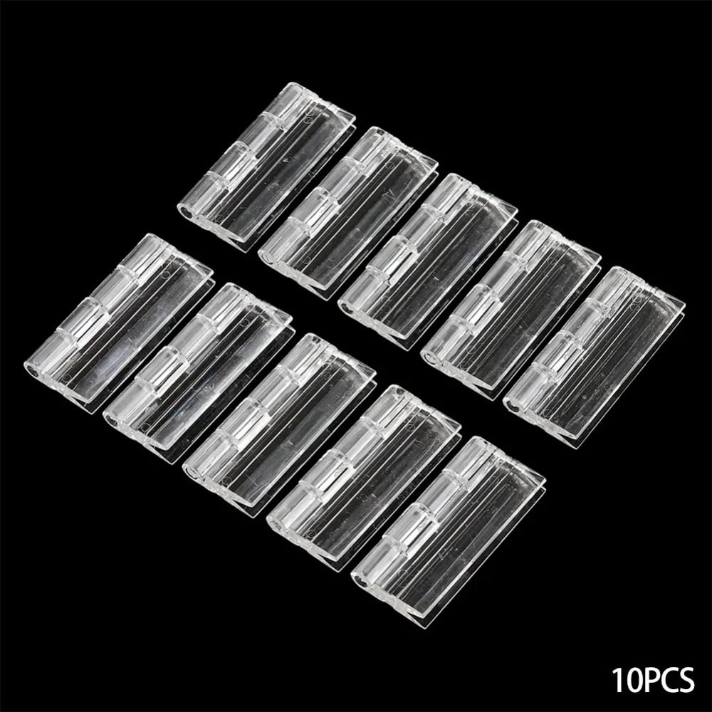 10pcs Self-adhesive Transparent Plastic Folding Hinges Durable Clear ...