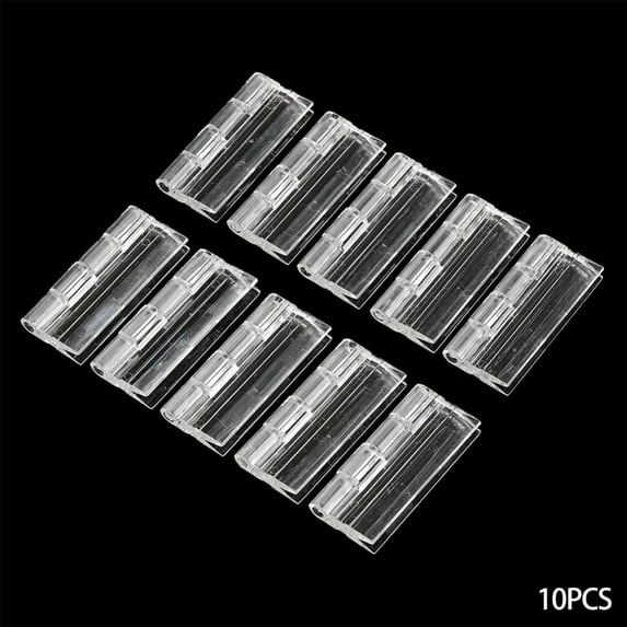 10pcs Self-adhesive Transparent Plastic Folding Hinges Durable Clear ...