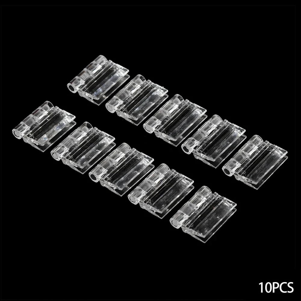 10pcs Self-adhesive Transparent Plastic Folding Hinges Durable Clear ...