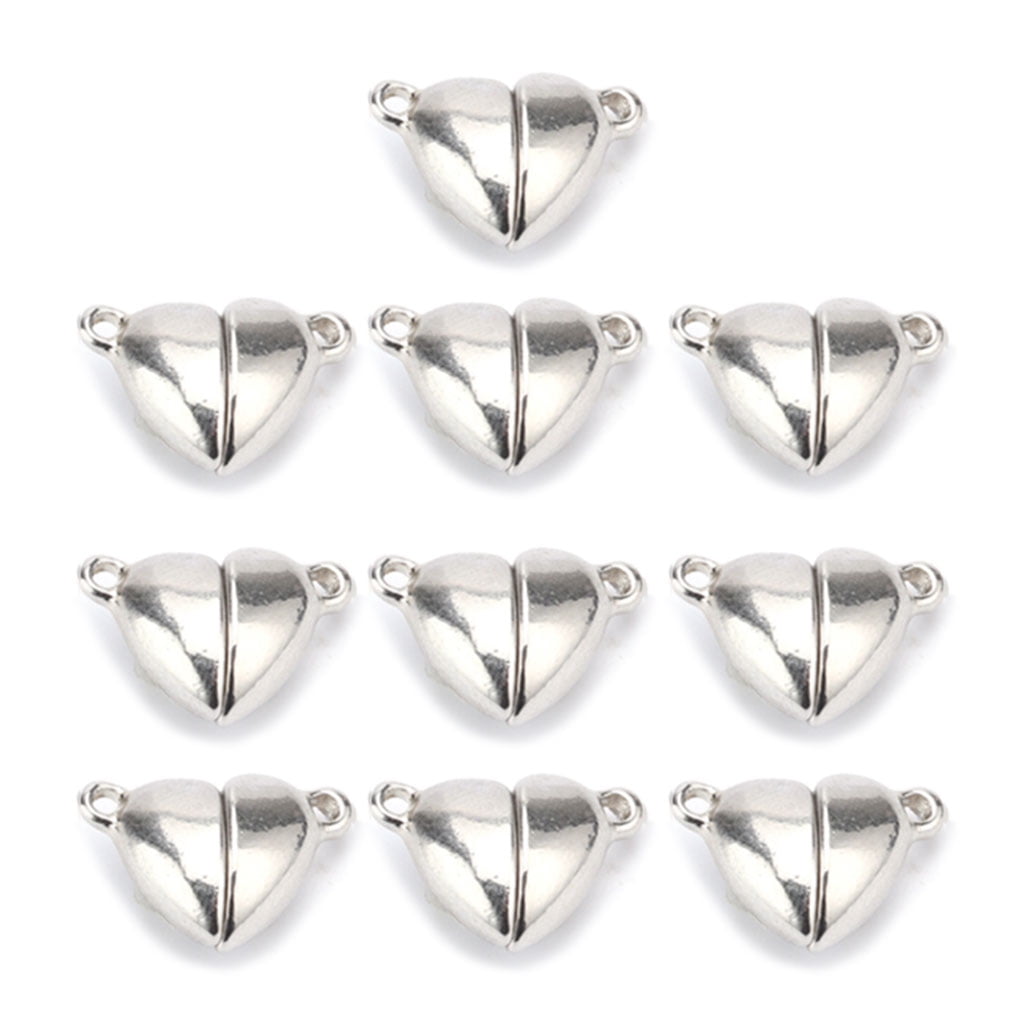 10pcs / Set Fashion Alloy Heart Magnet Charm Jewelry Bracelet Necklace ...