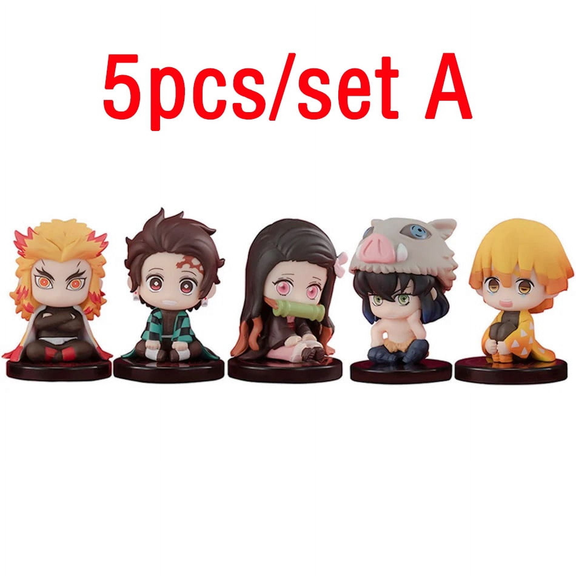 10pcs Set Q Version Demon Slayer Sitting Ghost Doll Tanjiro Nidouzi ...
