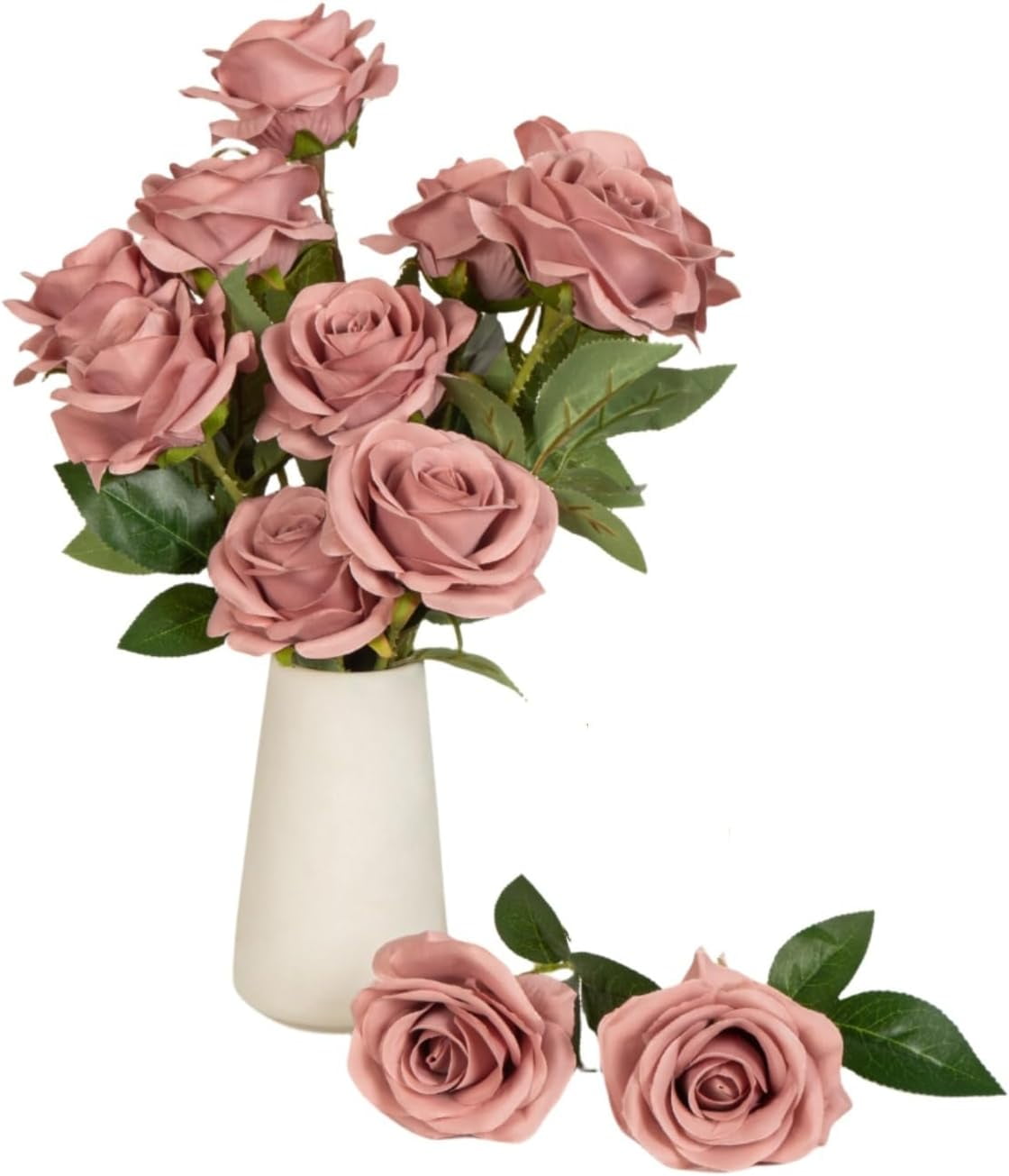 10pcs Silk Roses Artificial Flowers Fake Rose for Arrangement Wedding ...