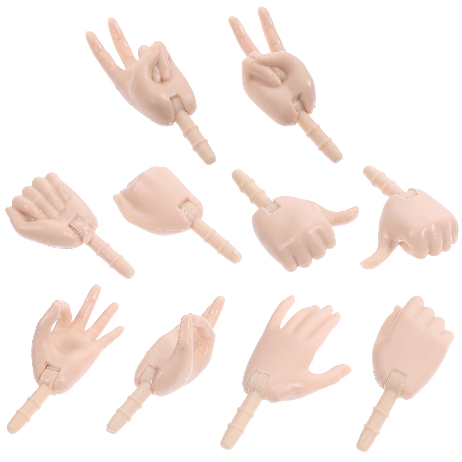 10pcs Beige Plastic Fake Hand Parts for DIY Doll Joints and Mini Hand ...