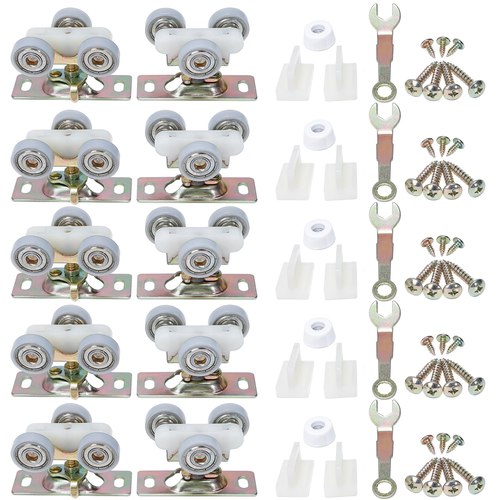 10pcs Sliding Pocket Door Hardware Top Hanger Rollers Wheels Assembly ...