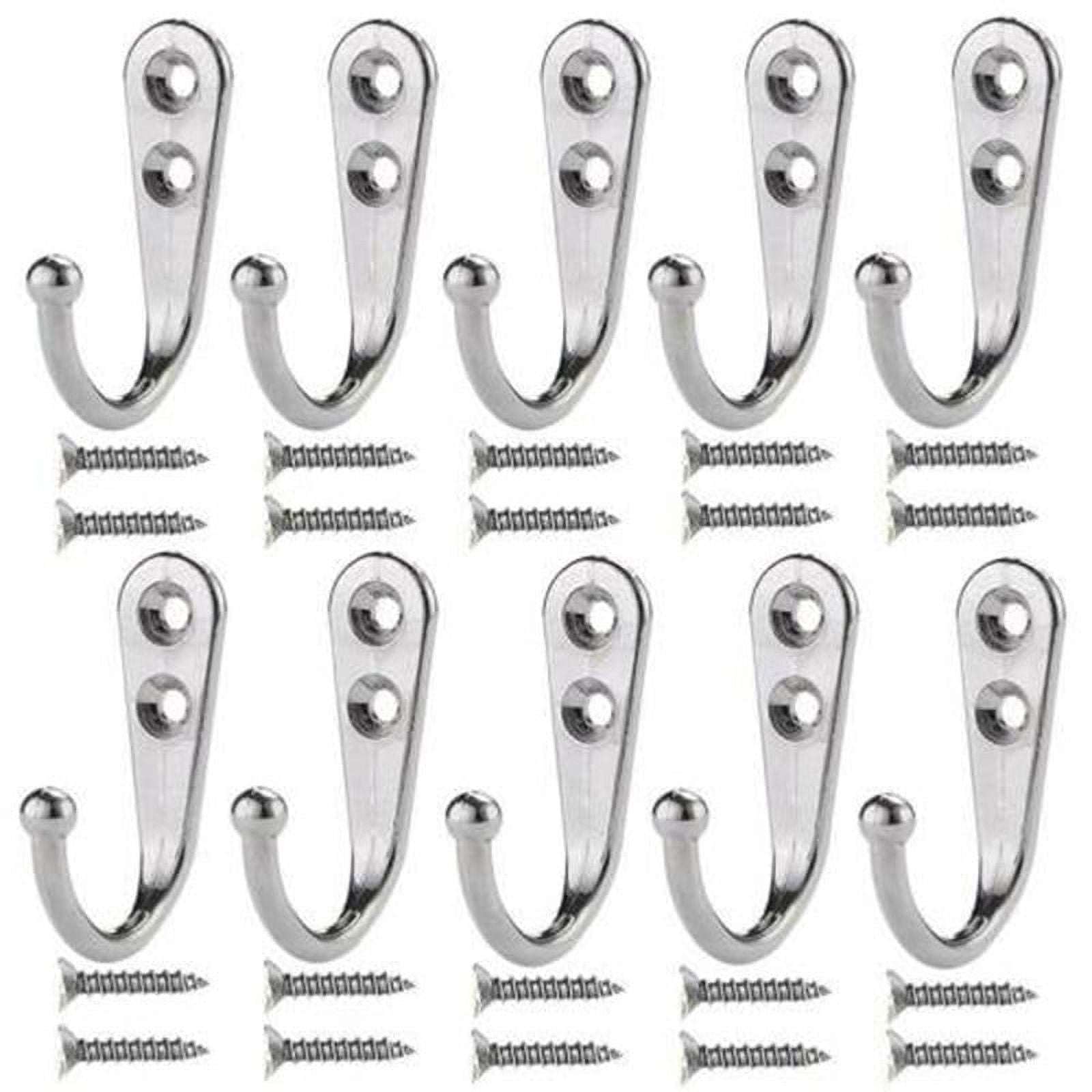 10pcs Small Black Hooks Coat Hangers Screws Zinc Alloy 21*12*30 mm ...