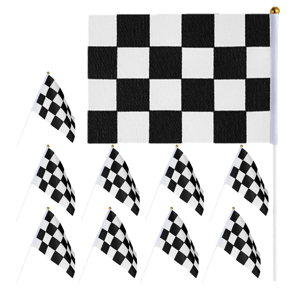 10pcs Small Checkered Flag Race Car Flag Hand Held Race Flag Racing ...