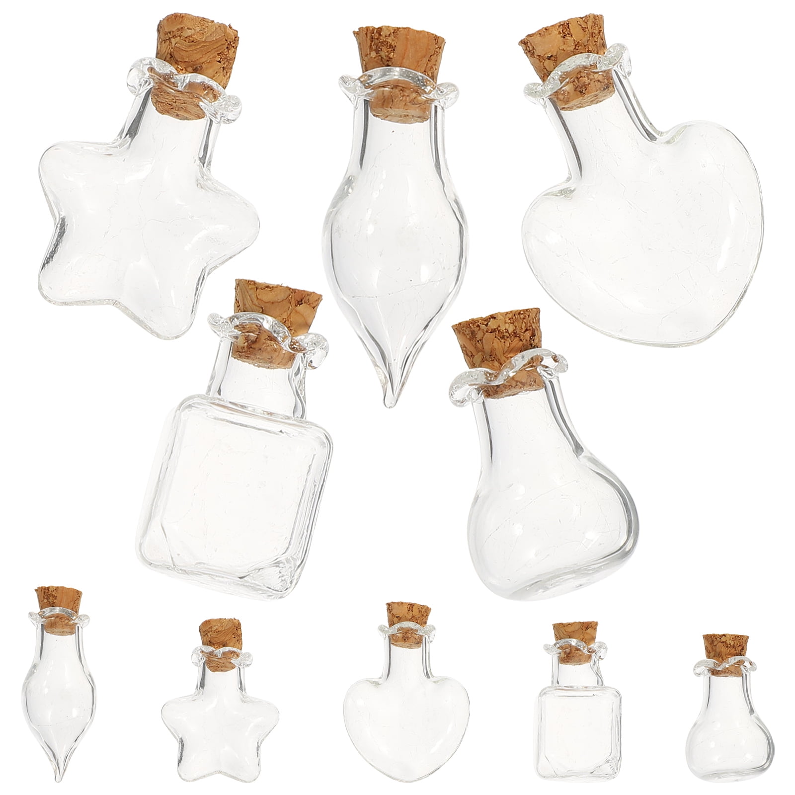 10pcs Small Cork Bottles Multi-function Wish Bottles Delicate Miniature ...