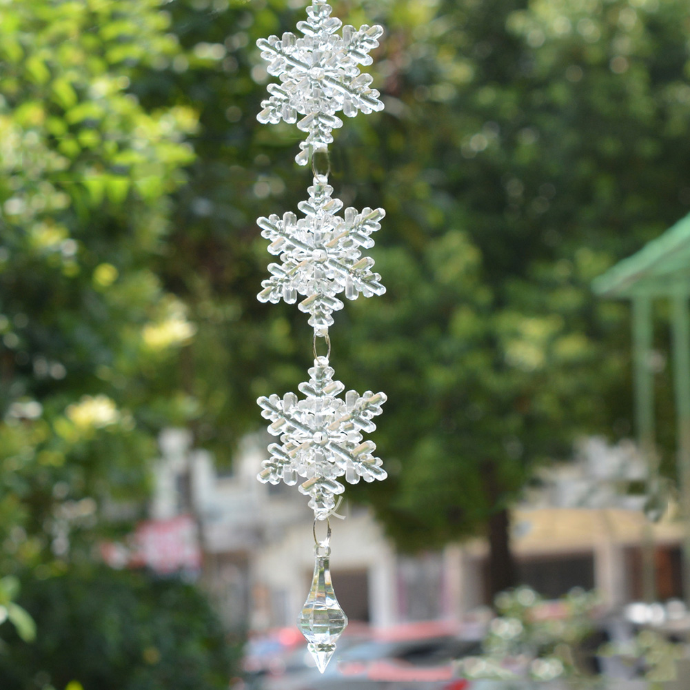 10pcs Snowflake Crystal Chains, DIY Glass Hanging Strand Window ...