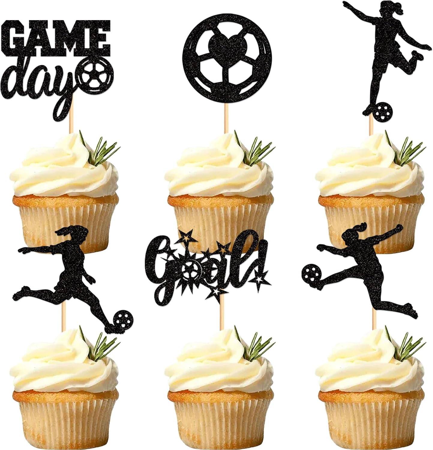 10pcs Soccer Cupcake Topper Sport Theme Cupcake Picks Game Day Soccer ...