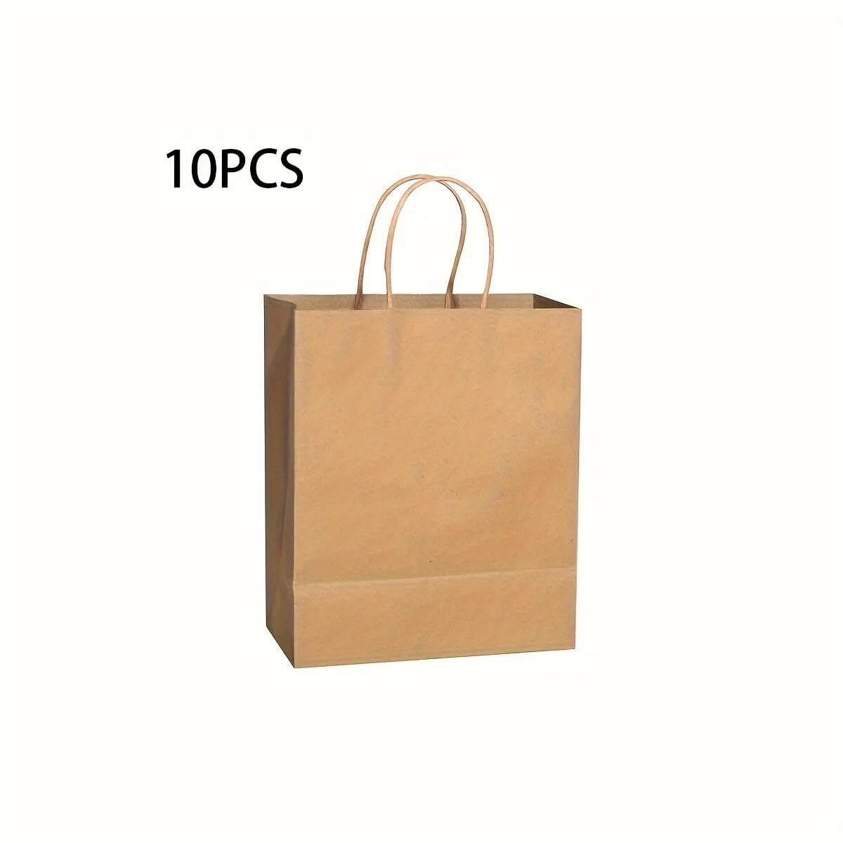 10pcs-Solid color gift bags with handles, kraft paper bags, gift candy ...