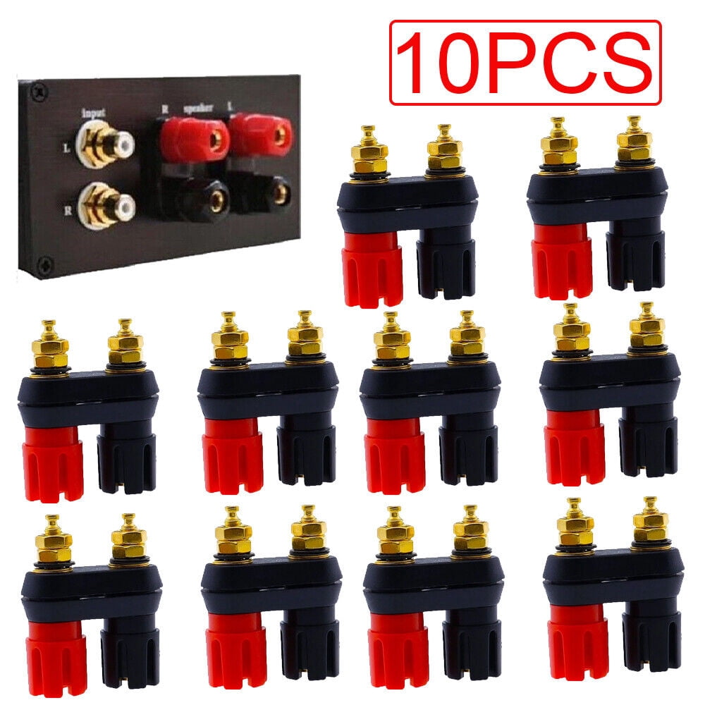 10pcs Speaker Amplifier Terminal Binding Post Dual 2 ways Banana Plug ...