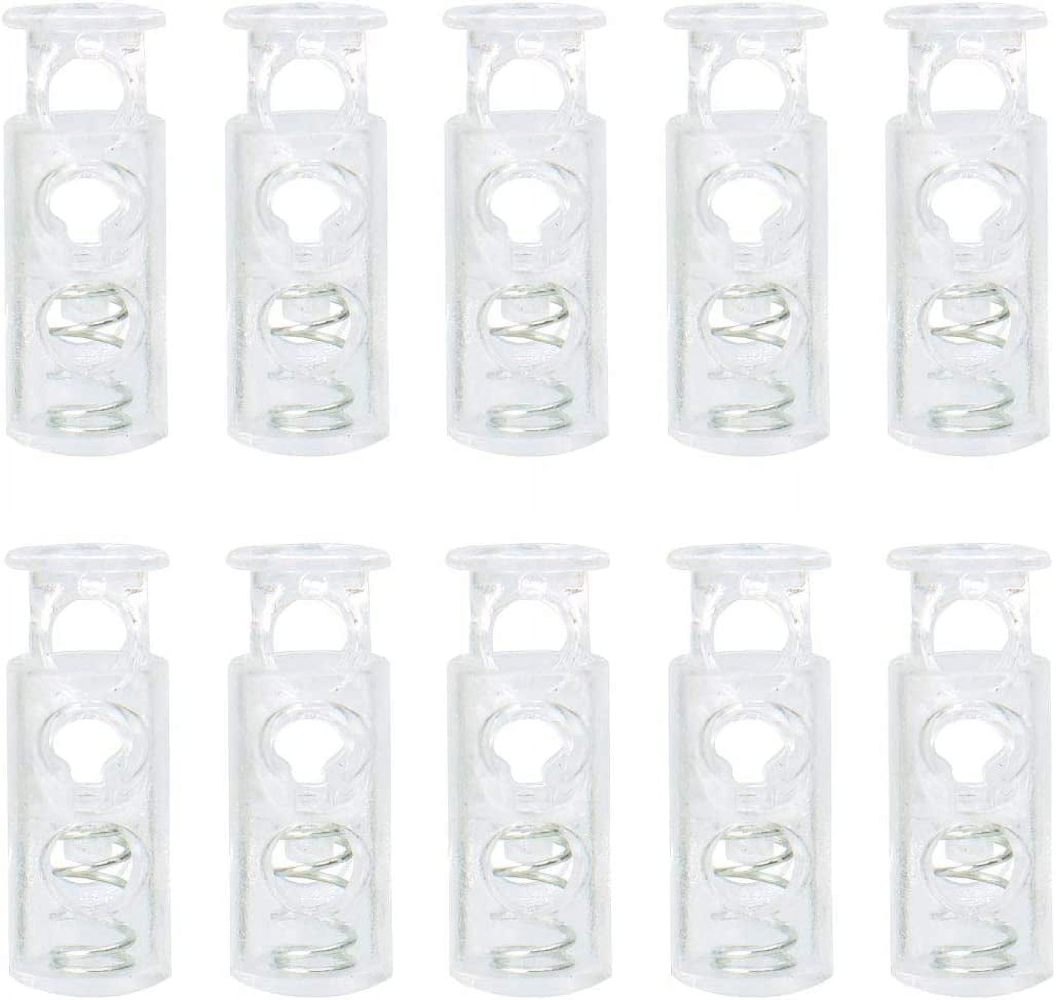 10pcs Spring Cord Locks Plastic End Stopper Dual Holes Toggle Fastener ...