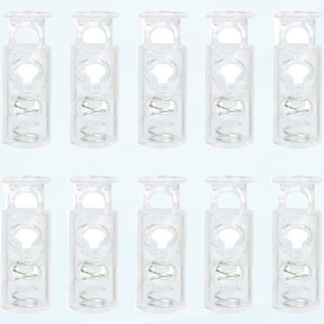 10pcs Spring Cord Locks Plastic End Stopper Dual Holes Toggle Fastener ...