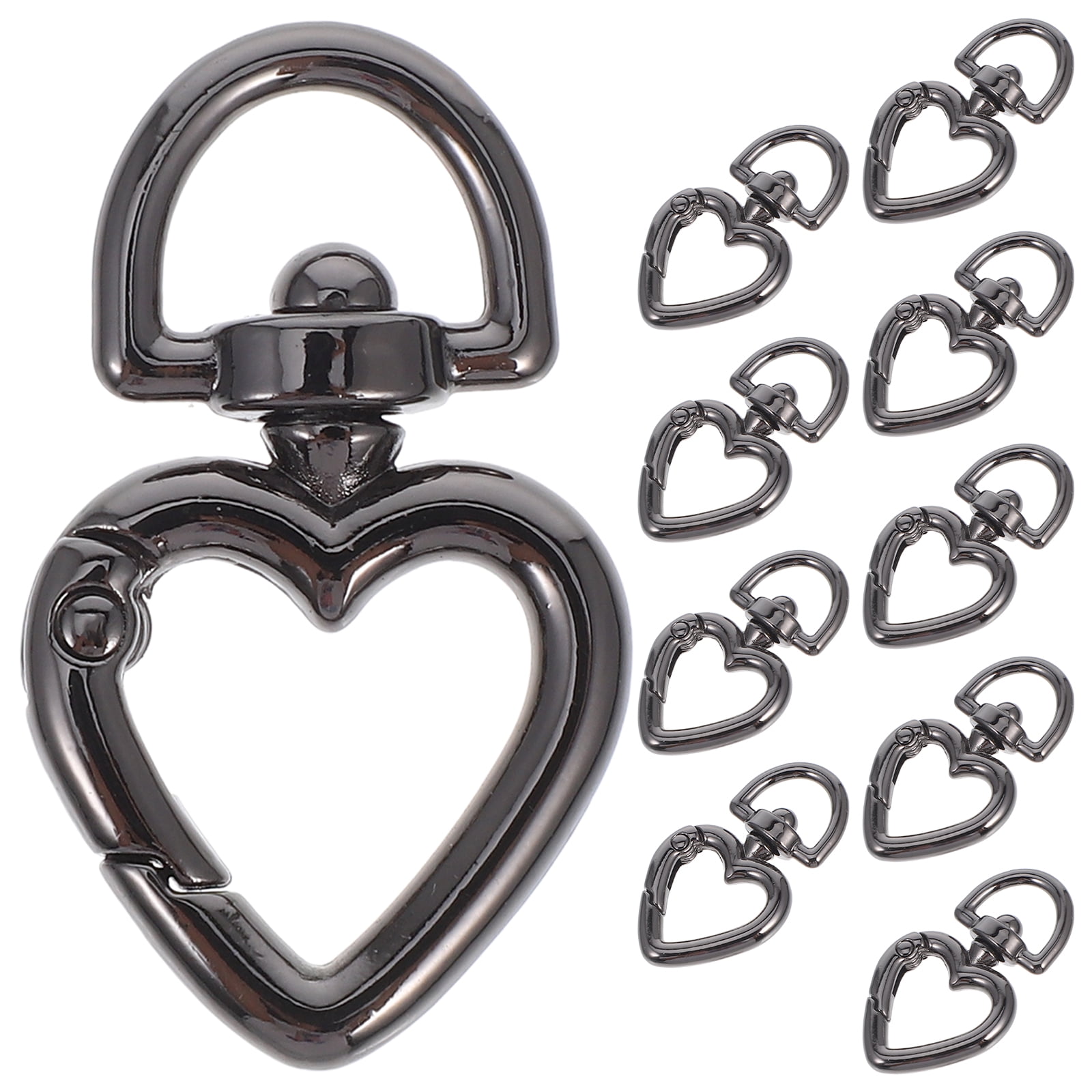 10pcs Shaped Carabiner Metal Heart Shaped Snap Clip Hook Buckle for DIY ...