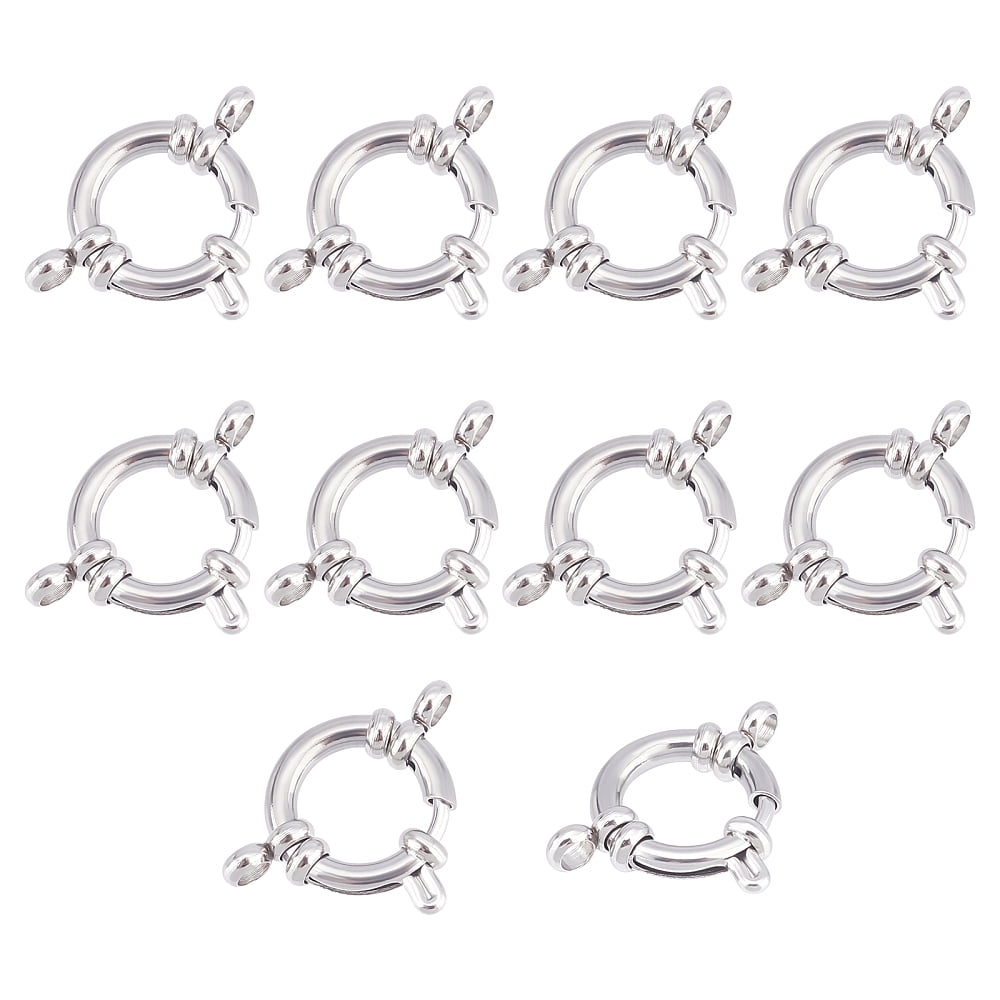 10pcs Spring Ring Clasps 304 Stainless Steel Closed Ring Clasps Metal ...