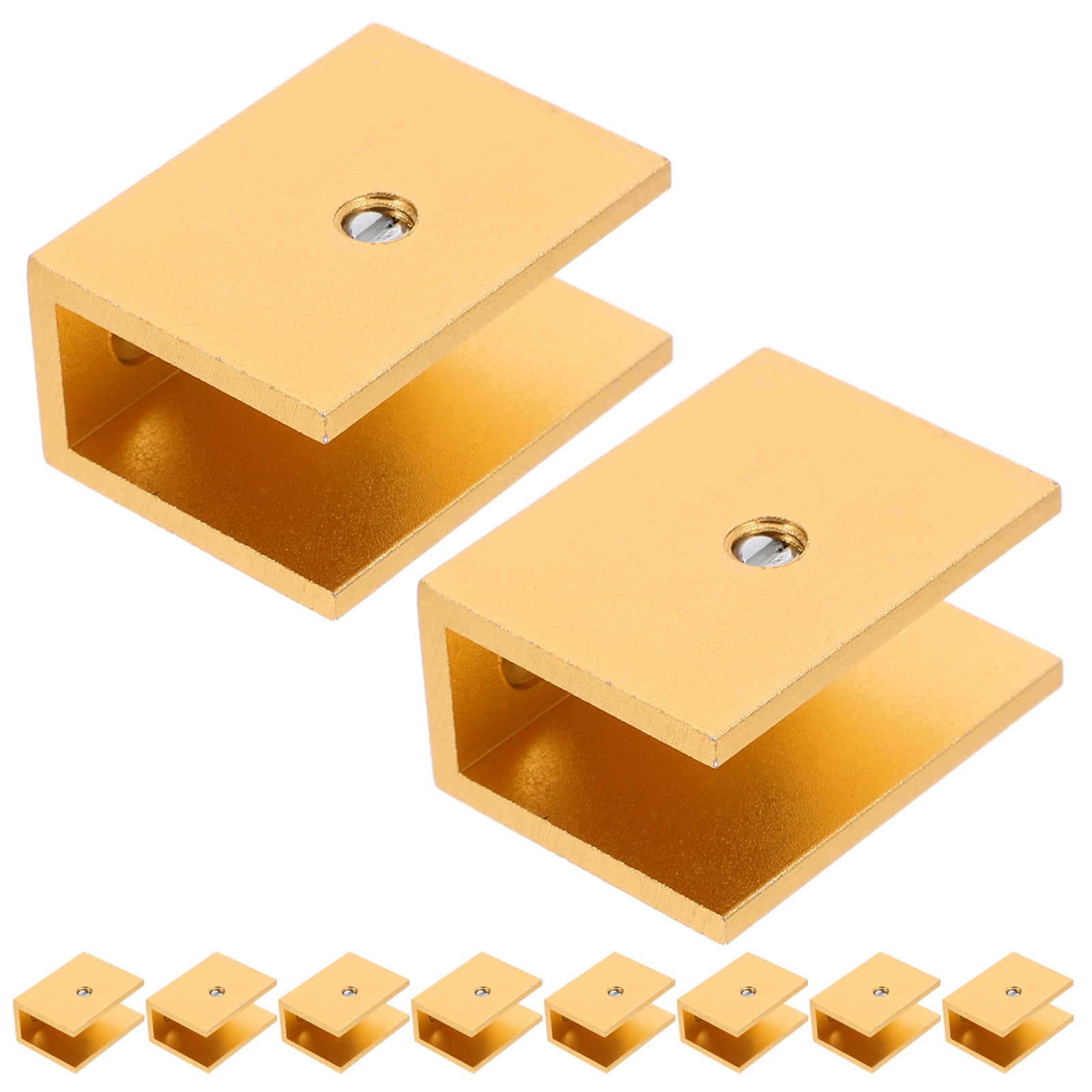 10 Pcs Glass Sandwich Panel Bracket Black Square Shelves Marble ...