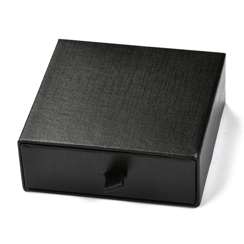 10pcs Square Paper Drawer box with Black Sponge & Polyester Rope for ...