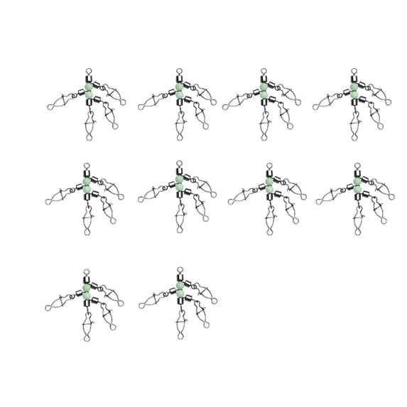 10pcs Squid Jigs Lures Swivels Rotating Fishing Bearing Rolling Swivels ...