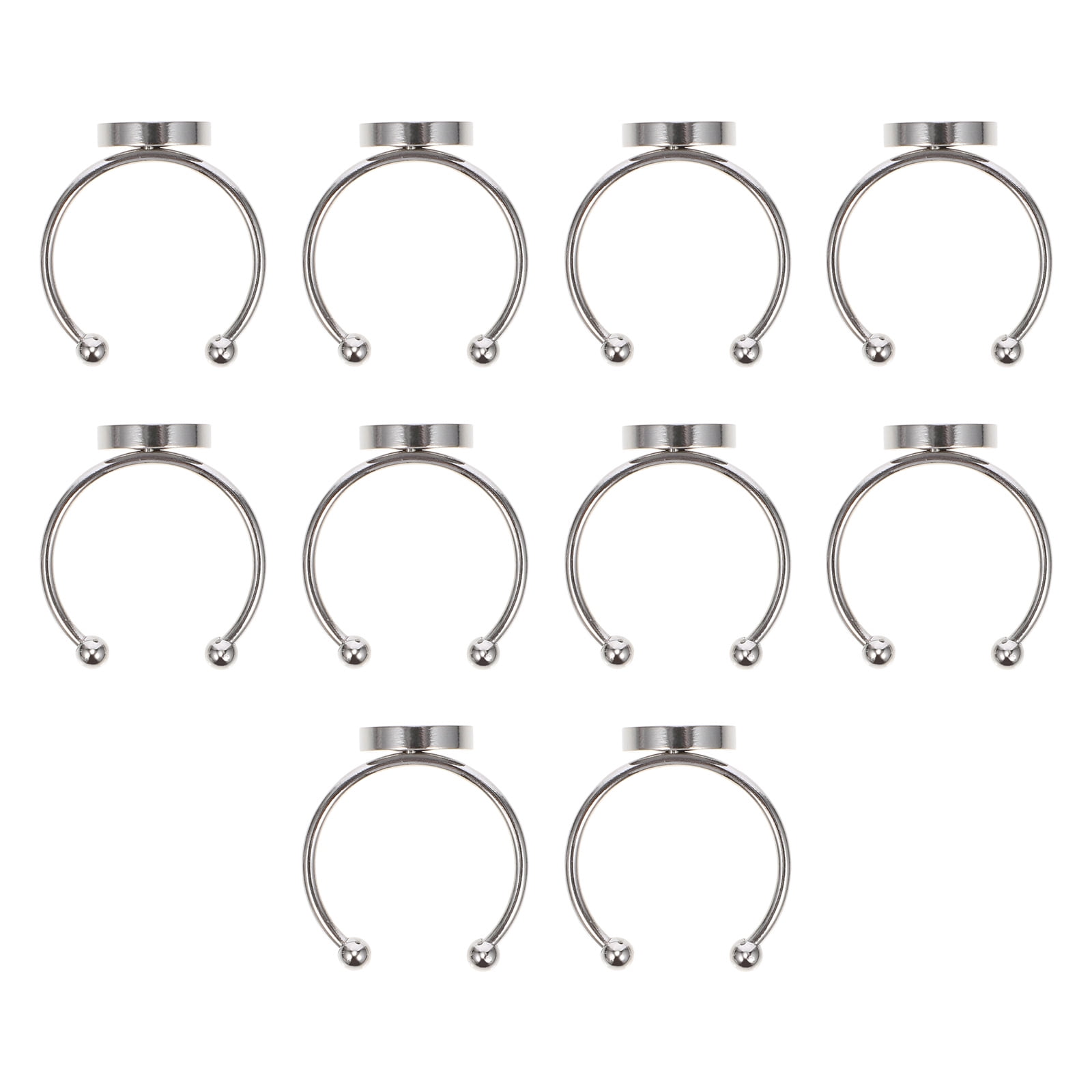 10pcs Stainless Steel Bases Sturdy Finger Rings Bottom Trays Settings ...