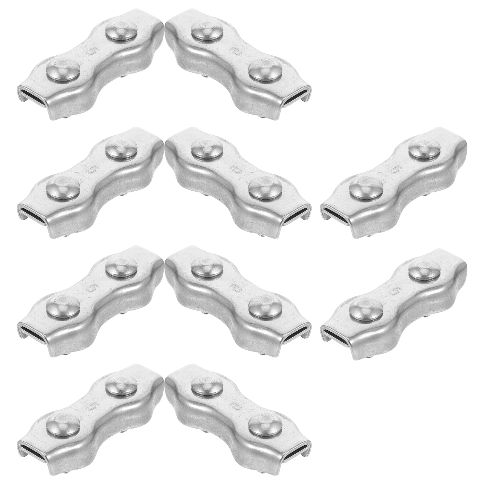 10pcs Stainless Steel Double Plate Wire Rope Clamps Secure Cable ...