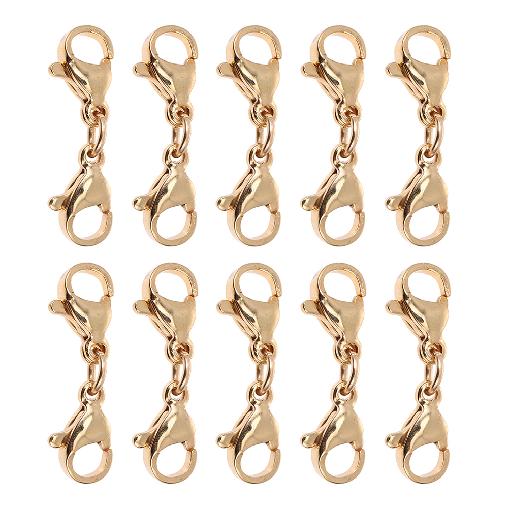 10pcs Stainless Steel Lobster Clasps Necklace Bracelet Clasps Lanyard ...