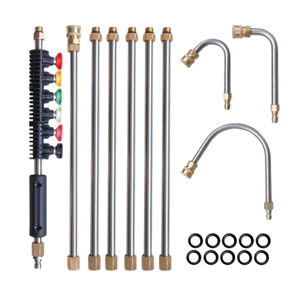 10pcs Stainless Steel Power Washer Extension Wand Set Gutter Cleaner ...