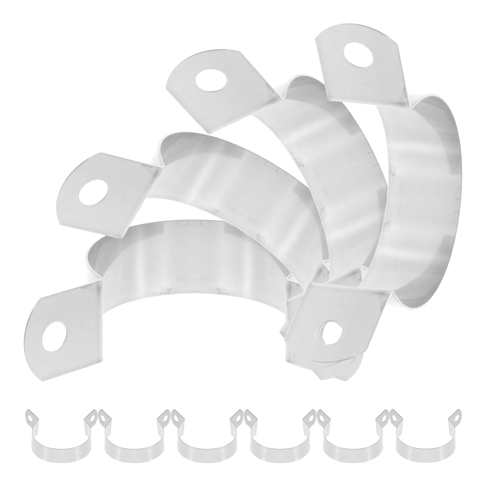 10pcs Stainless Steel Rigid Pipes Straps 2 Holes Straps U Brackets ...