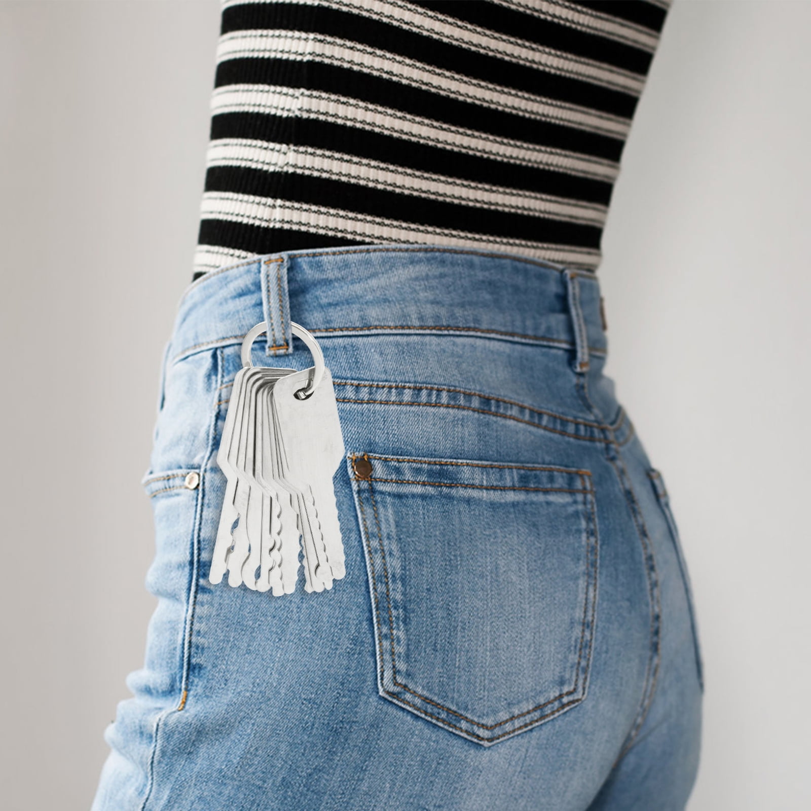 10pcs Stainless Steel Structures Blank Keys Blanks Keys for DIY ...