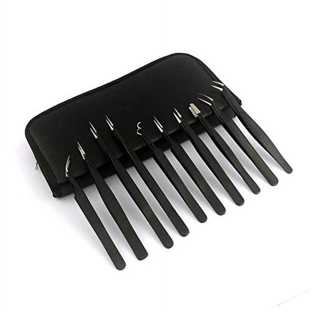 10pcs Stainless Steel Tweezer Set,Anti-Static ESD Tweezers with Non ...